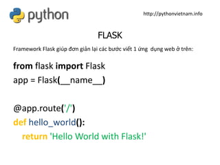 Chuyen de flask -- pythonvietnam.info | PPT
