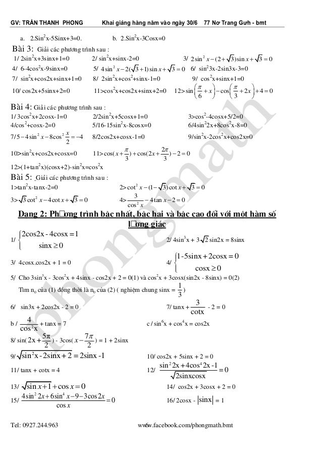 Chuyen de luong giac