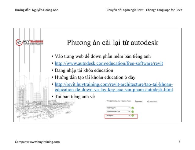 Thay đổi ngôn ngữ Revit - Change Language for Revit | PDF