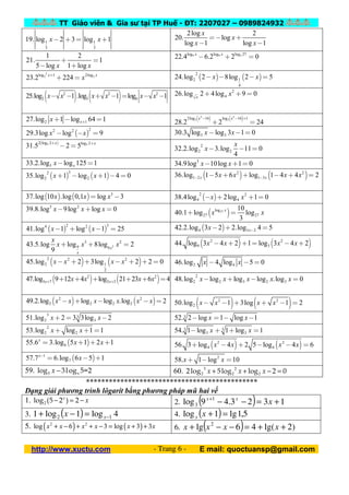 Chuyen phuong trinh mu logarit day du | PDF