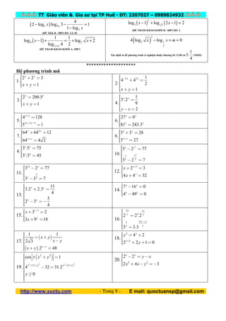 Chuyen phuong trinh mu logarit day du | PDF