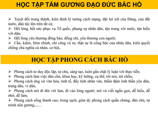 Chuyên đề 2 - Học tập và làm theo Tư tưởng, Đạo đức, Tác phong Chủ tịch ...