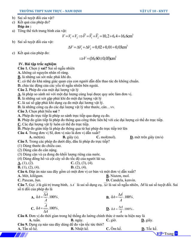 CHUYÊN ĐỀ BÀI TẬP VẬT LÝ 10 CẢ NĂM CHƯƠNG TRÌNH MỚI - KẾT NỐI TRI THỨC - NĂM HỌC 2023-2024 (CÓ ...