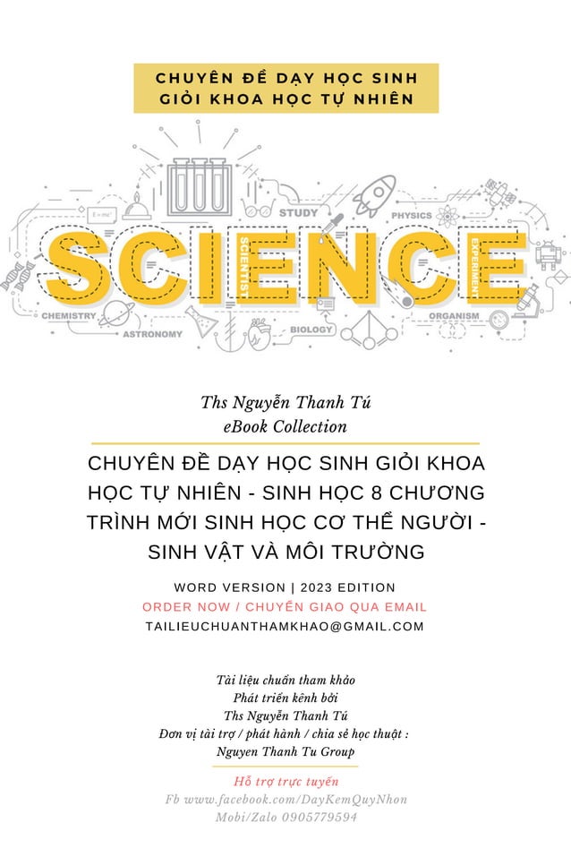 CHUYÊN ĐỀ DẠY HỌC SINH GIỎI KHOA HỌC TỰ NHIÊN - SINH HỌC 8 CHƯƠNG TRÌNH MỚI SINH HỌC CƠ THỂ ...