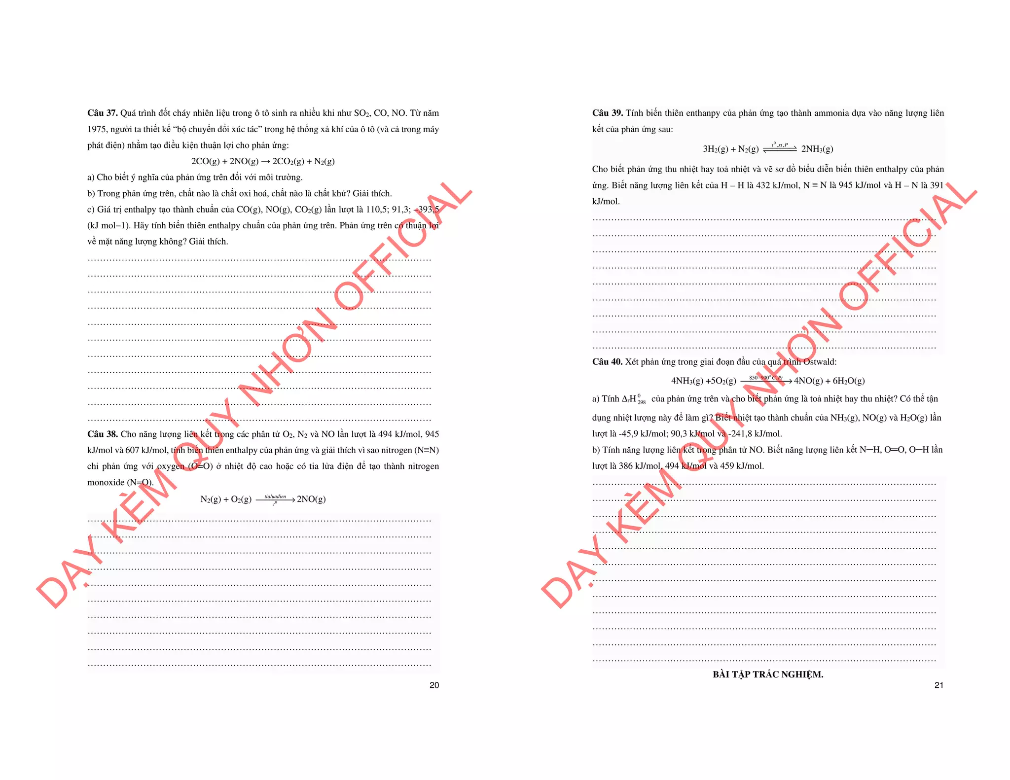 CHUYÊN ĐỀ DẠY THÊM HÓA HỌC 11 - SÁCH MỚI NĂM 2023 (CHƯƠNG 2 NITROGEN VÀ SULFUR) BÀI TẬP VẬN DỤNG ...