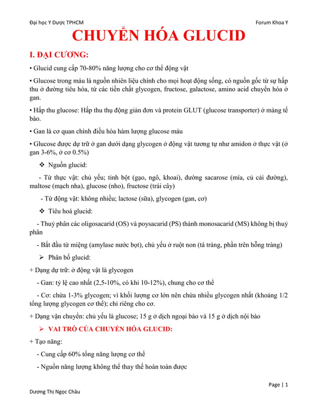 Chuyển hóa glucid | PDF