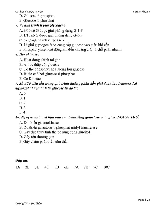 Chuyển hóa glucid | PDF