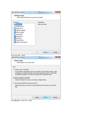 Chuyển đổi đĩa cứng ảo của hyper v to vmware workstation | DOCX