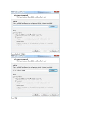 Chuyển đổi đĩa cứng ảo của hyper v to vmware workstation | DOCX