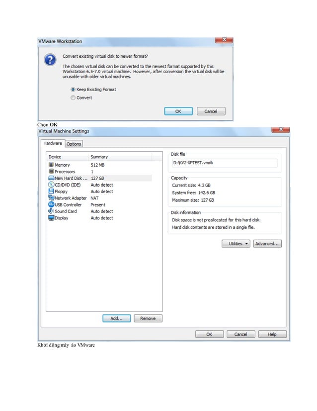 Chuyển đổi đĩa cứng ảo của hyper v to vmware workstation | DOCX