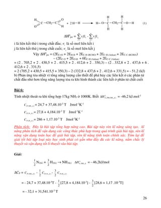 CHUYÊN ĐỀ NHIỆT ĐỘNG LỰC HỌC VÀ ĐỘNG HÓA HỌC BỒI DƯỠNG HSG QUỐC GIA VÀ RÈN LUYỆN KHẢ NĂNG TỰ HỌC ...