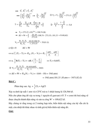 CHUYÊN ĐỀ NHIỆT ĐỘNG LỰC HỌC VÀ ĐỘNG HÓA HỌC BỒI DƯỠNG HSG QUỐC GIA VÀ RÈN LUYỆN KHẢ NĂNG TỰ HỌC ...