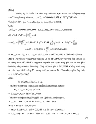 CHUYÊN ĐỀ NHIỆT ĐỘNG LỰC HỌC VÀ ĐỘNG HÓA HỌC BỒI DƯỠNG HSG QUỐC GIA VÀ RÈN LUYỆN KHẢ NĂNG TỰ HỌC ...
