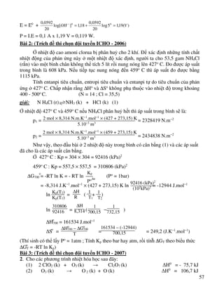 CHUYÊN ĐỀ NHIỆT ĐỘNG LỰC HỌC VÀ ĐỘNG HÓA HỌC BỒI DƯỠNG HSG QUỐC GIA VÀ RÈN LUYỆN KHẢ NĂNG TỰ HỌC ...