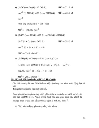 CHUYÊN ĐỀ NHIỆT ĐỘNG LỰC HỌC VÀ ĐỘNG HÓA HỌC BỒI DƯỠNG HSG QUỐC GIA VÀ ...