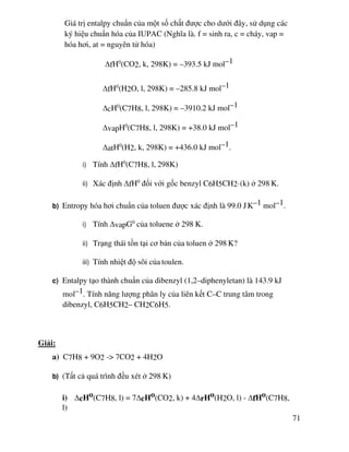 CHUYÊN ĐỀ NHIỆT ĐỘNG LỰC HỌC VÀ ĐỘNG HÓA HỌC BỒI DƯỠNG HSG QUỐC GIA VÀ ...