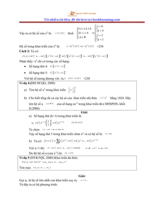 Chuyên đề nhị thức newton và ứng dụng | DOC
