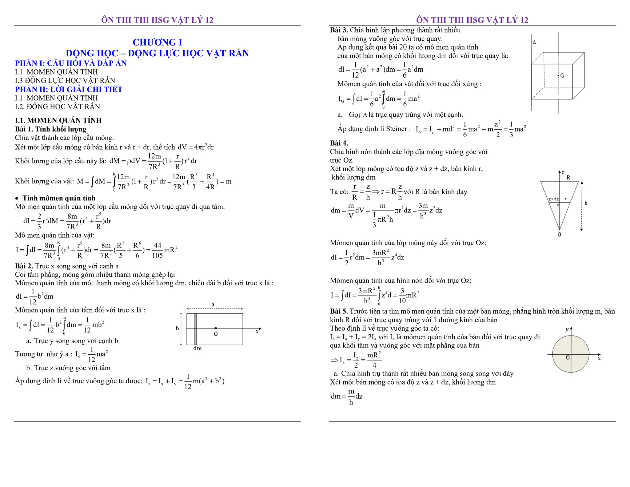 CHUYÊN ĐỀ ÔN THI HỌC SINH GIỎI QUỐC GIA (HSGQG) MÔN VẬT LÝ LỚP 12 - NĂM 2023 - 12 CHƯƠNG CÓ GIẢI ...