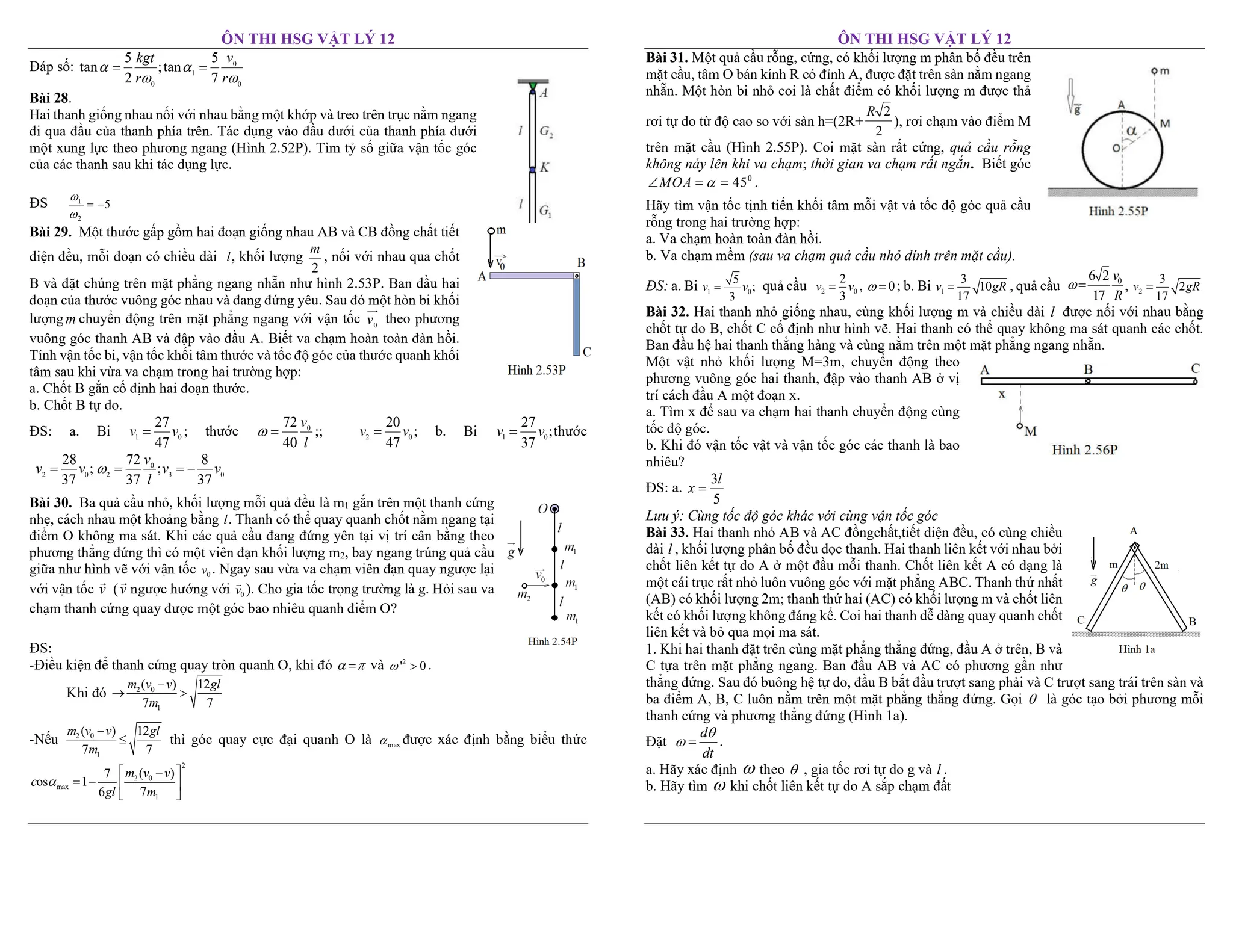 CHUYÊN ĐỀ ÔN THI HỌC SINH GIỎI QUỐC GIA (HSGQG) MÔN VẬT LÝ LỚP 12 - NĂM 2023 - 12 CHƯƠNG CÓ GIẢI ...
