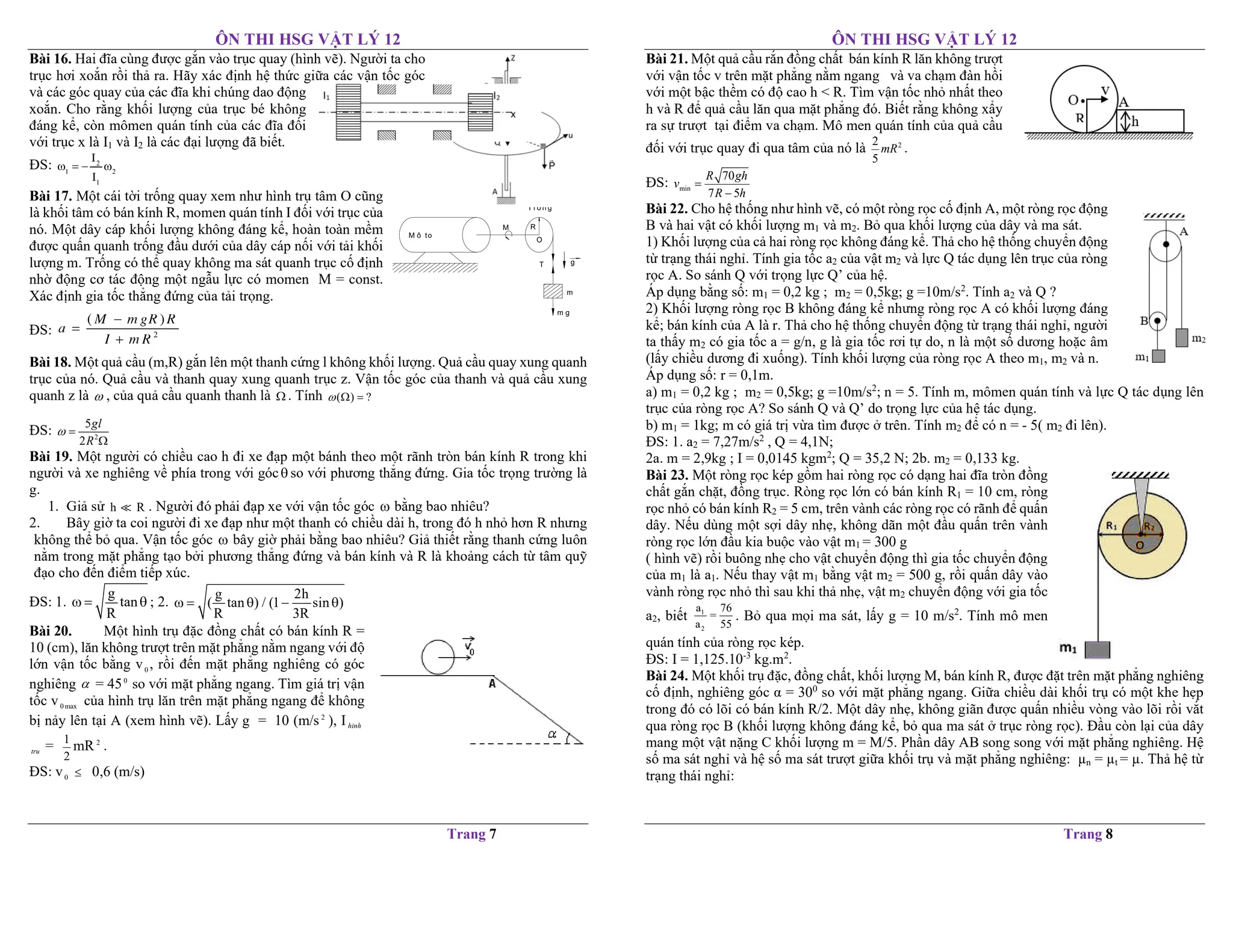 CHUYÊN ĐỀ ÔN THI HỌC SINH GIỎI QUỐC GIA (HSGQG) MÔN VẬT LÝ LỚP 12 - NĂM 2023 - 12 CHƯƠNG CÓ GIẢI ...