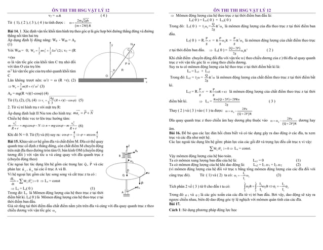 CHUYÊN ĐỀ ÔN THI HỌC SINH GIỎI QUỐC GIA (HSGQG) MÔN VẬT LÝ LỚP 12 - NĂM 2023 - 12 CHƯƠNG CÓ GIẢI ...
