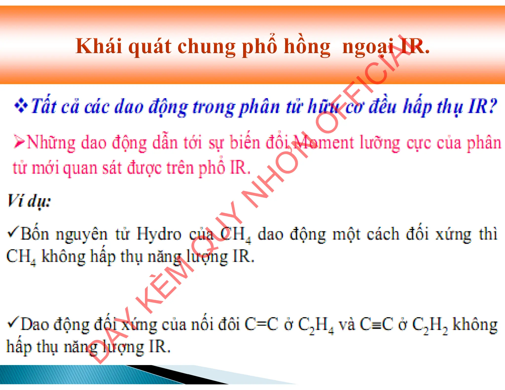 CHUYÊN ĐỀ PHỔ HỒNG NGOẠI IR, PHỔ KHỐI LƯỢNG MS PHỤC VỤ VIỆC GIẢNG DẠY CHƯƠNG TRÌNH HÓA HỌC LỚP ...