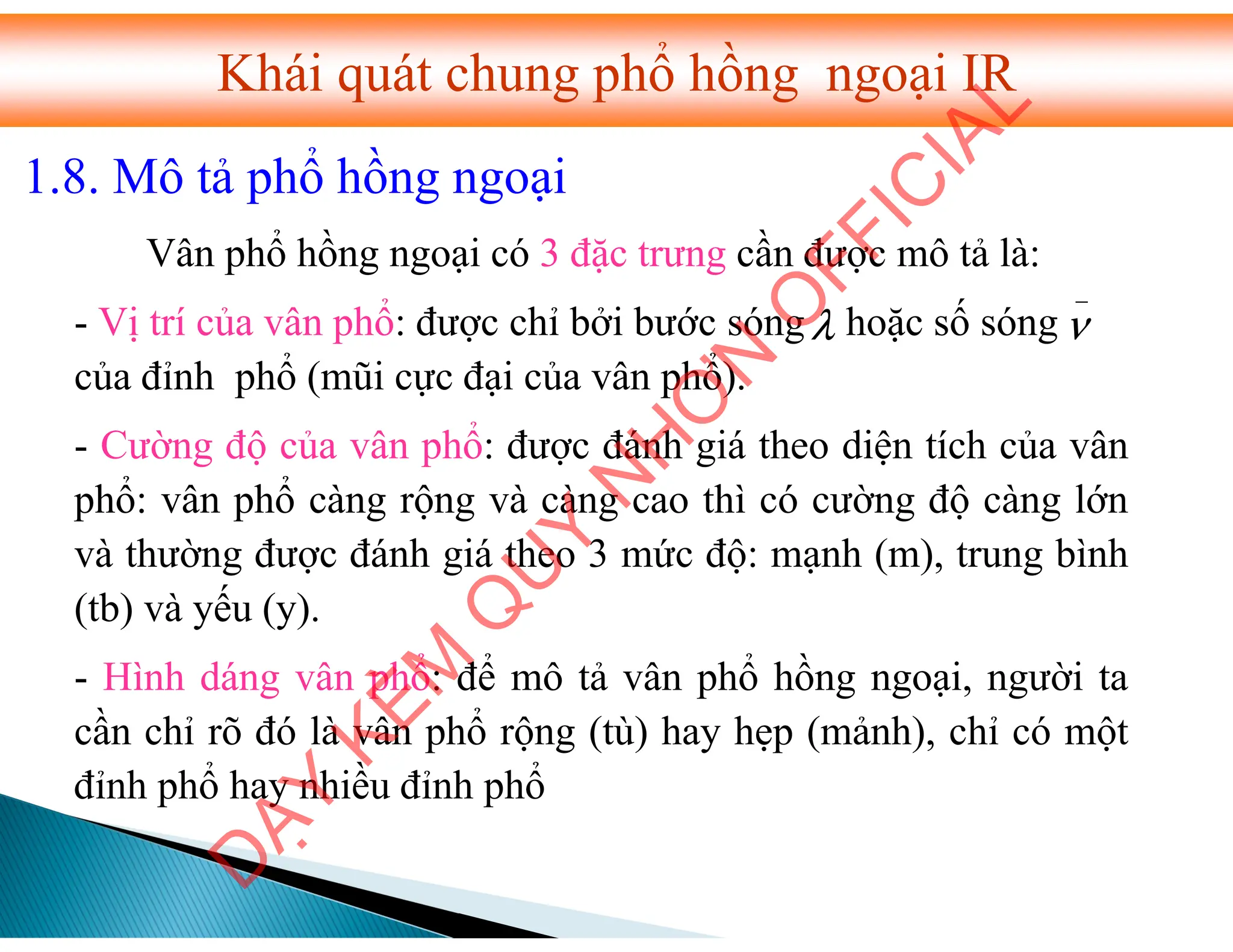 CHUYÊN ĐỀ PHỔ HỒNG NGOẠI IR, PHỔ KHỐI LƯỢNG MS PHỤC VỤ VIỆC GIẢNG DẠY CHƯƠNG TRÌNH HÓA HỌC LỚP ...