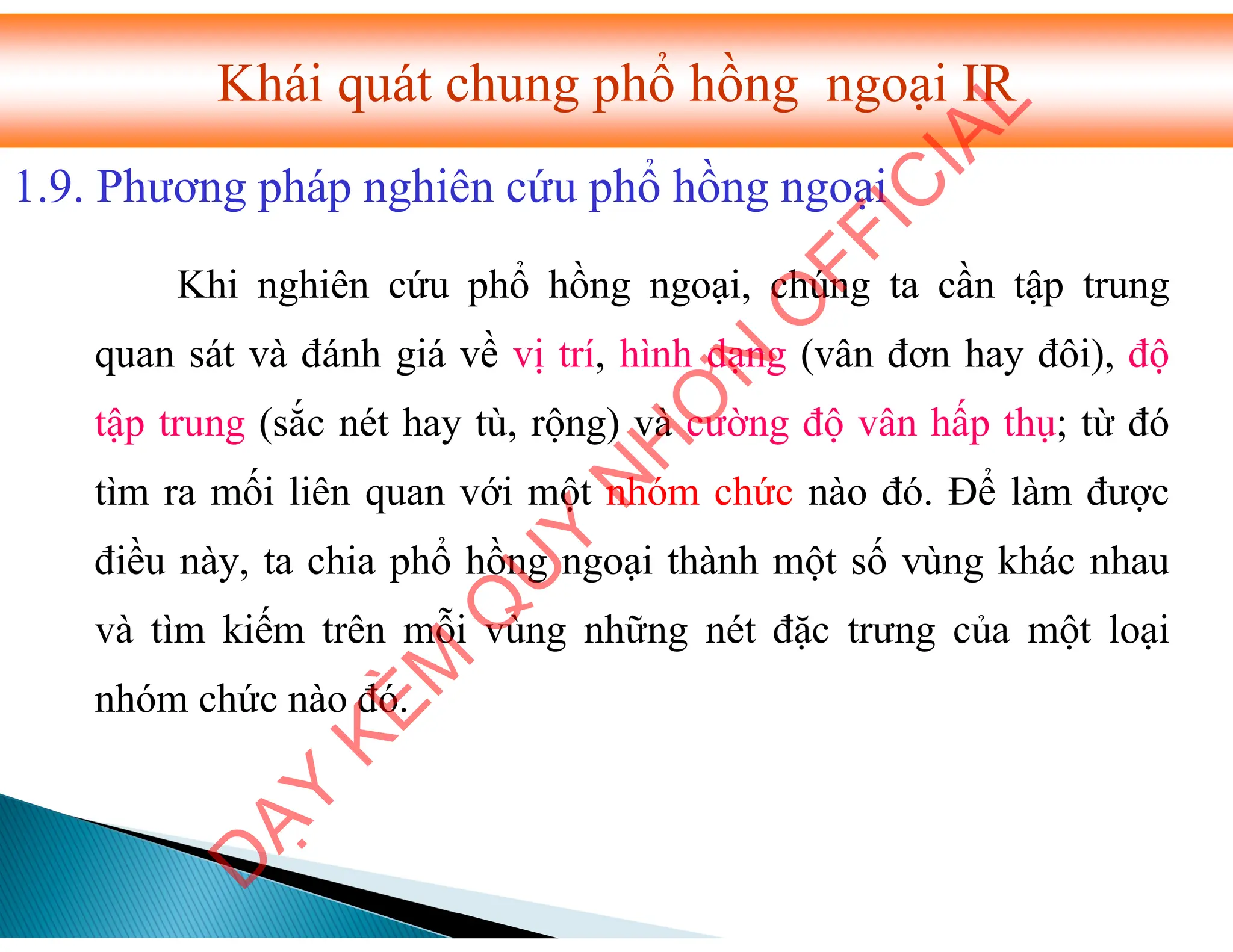 CHUYÊN ĐỀ PHỔ HỒNG NGOẠI IR, PHỔ KHỐI LƯỢNG MS PHỤC VỤ VIỆC GIẢNG DẠY CHƯƠNG TRÌNH HÓA HỌC LỚP ...