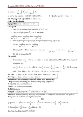 Chuyên đề phương trình lượng giác | PDF