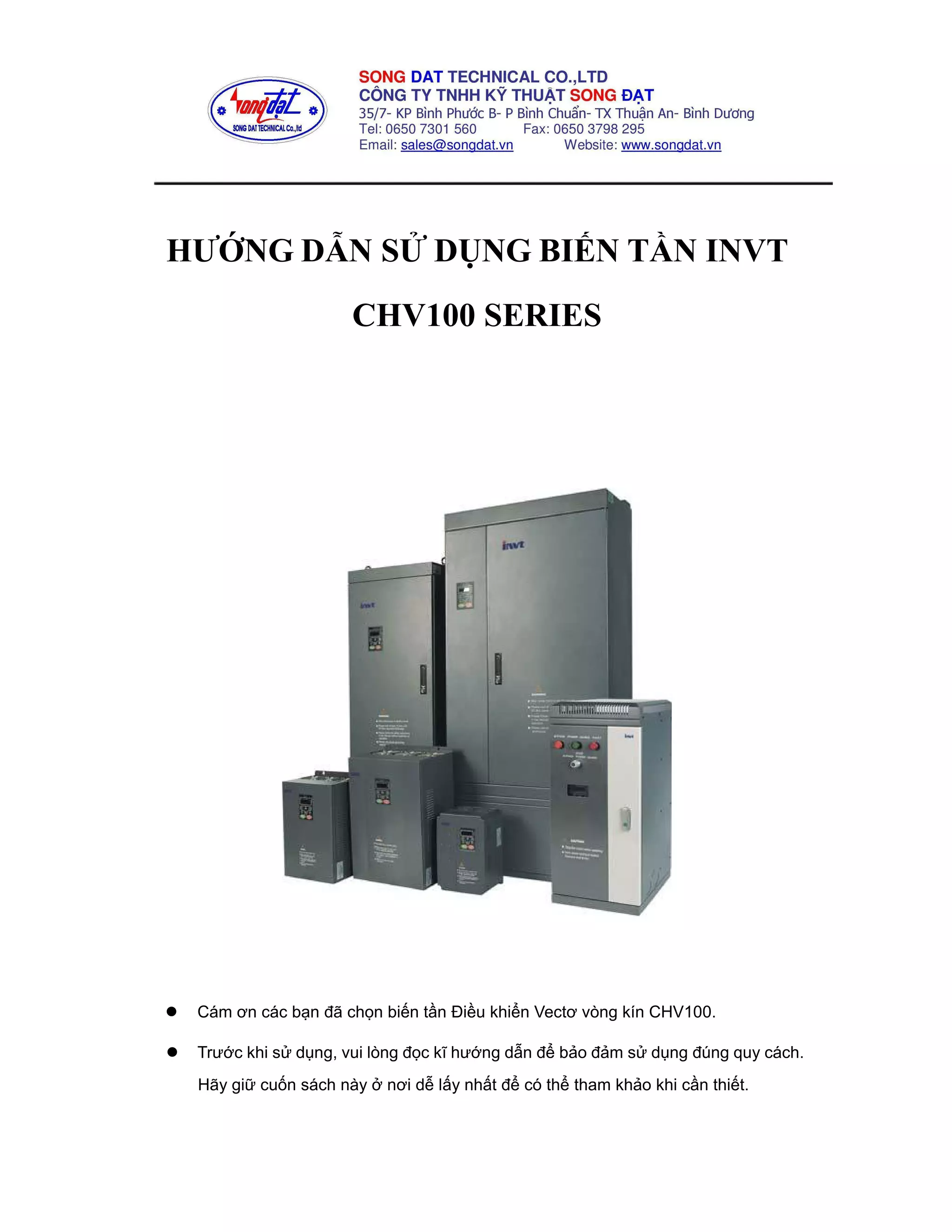 HƯỚNG DẪN SỬ DỤNG BIẾN TẦN INVT CHV100 SERIES | PDF