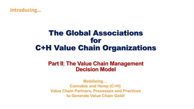 CH Value Chains Part II Value Chain Decision Model | PPT