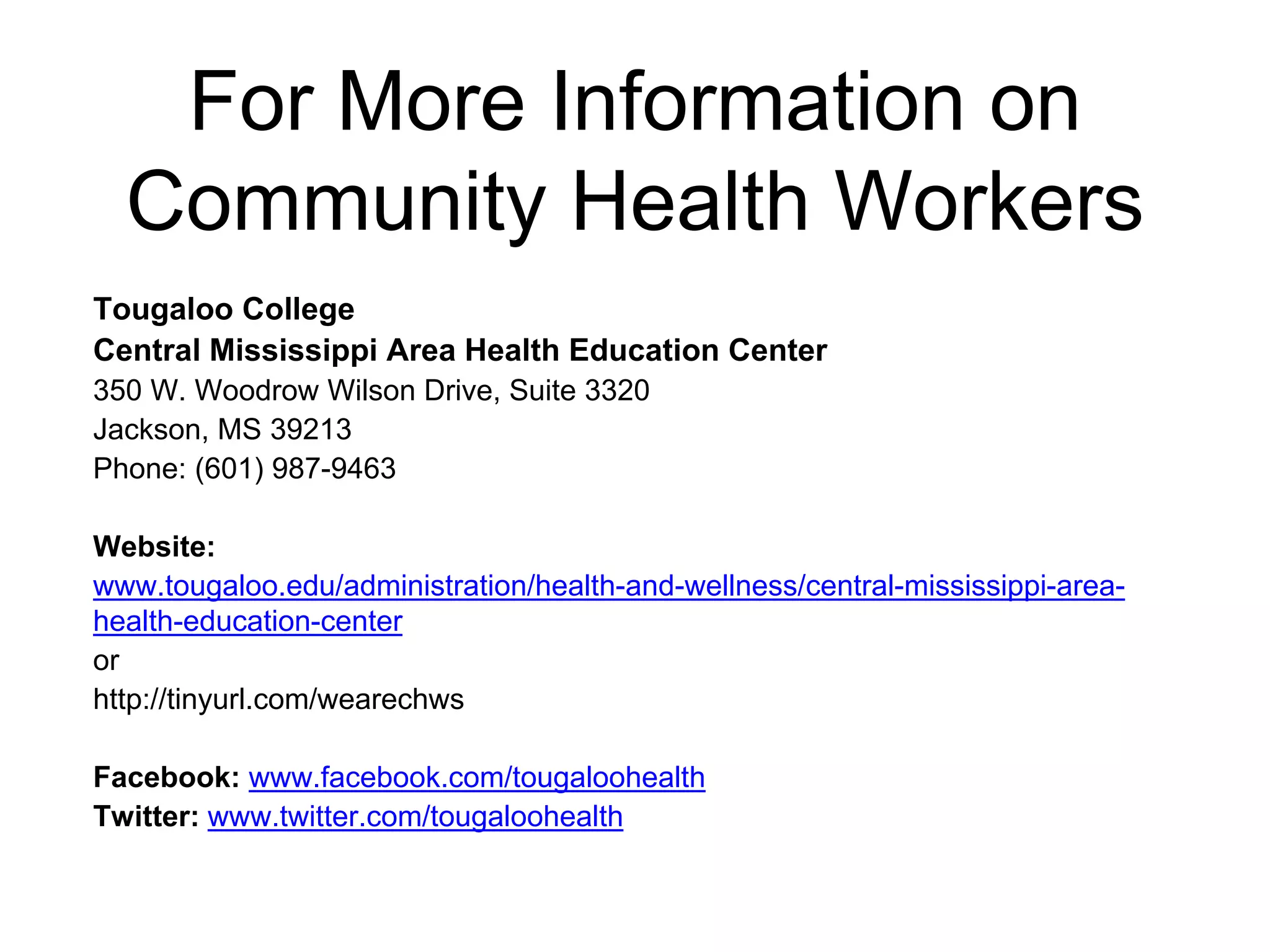 Community Health Workers (CHWs) | PPTX
