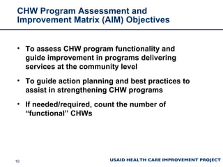 CHW Program Assessment and Improvement Matrix | PPT