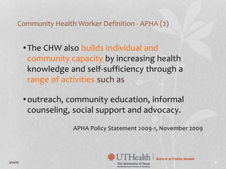 CHWs & care transitions c rush - asa 3-24-15 | PPT