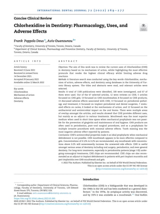 chemical plaque control/ chlorohexidine a gold standard | PDF