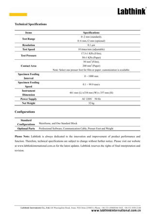 CHY CA-Thickness-Tester | PDF