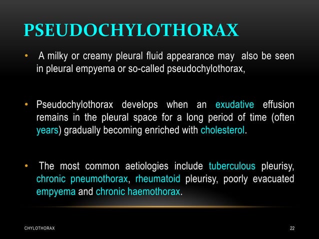 Chylothorax and chyloptysis | PDF | Lung and Respiratory Health ...