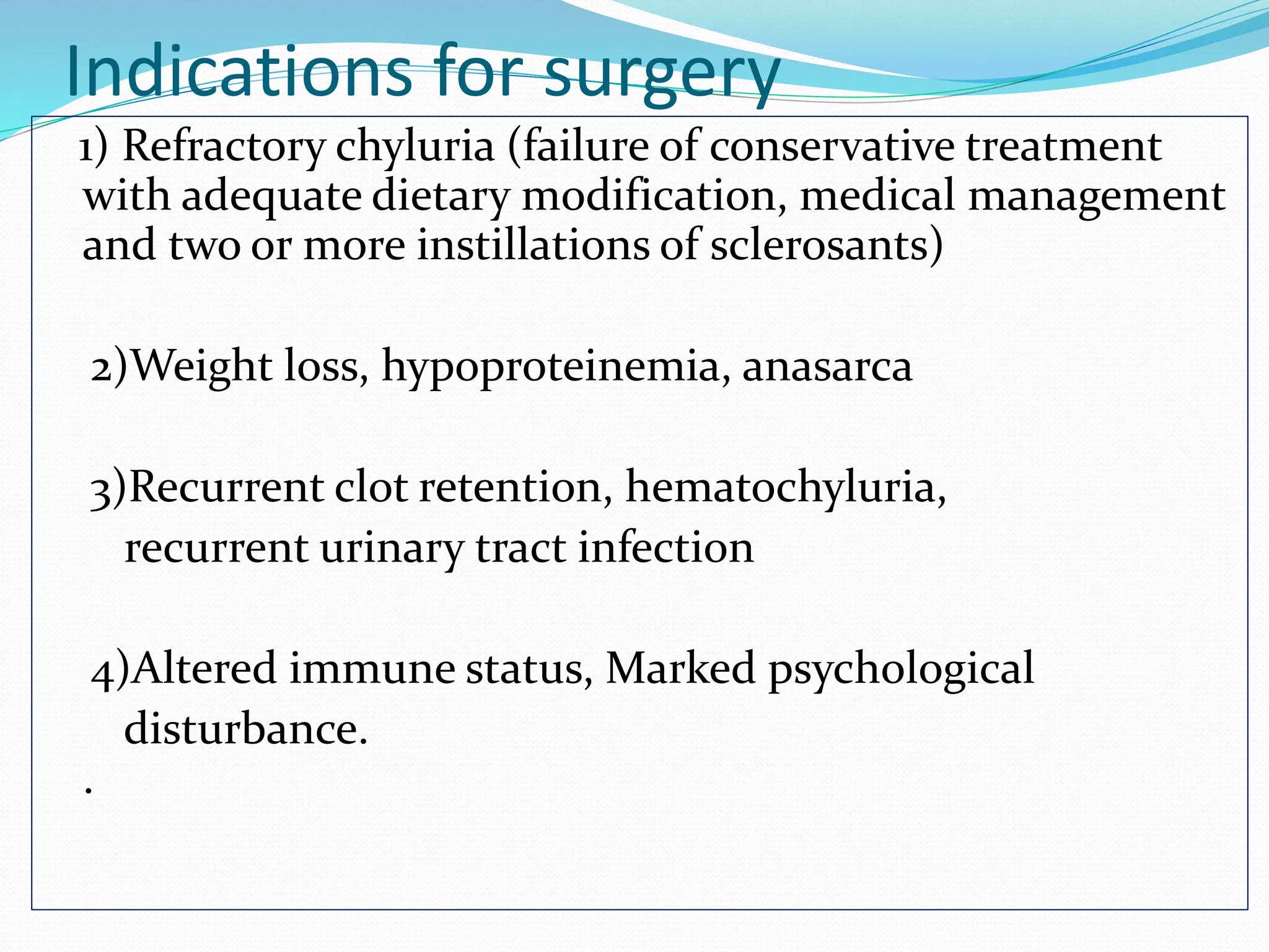 Chyluria and its Mangagement | PPT