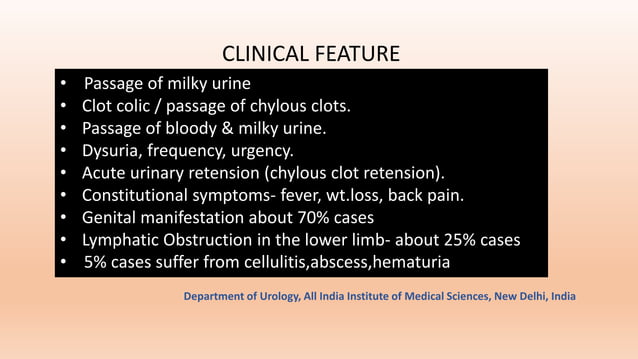 Chyluria presentation final | PPTX | Digestive Disorders | Diseases and ...