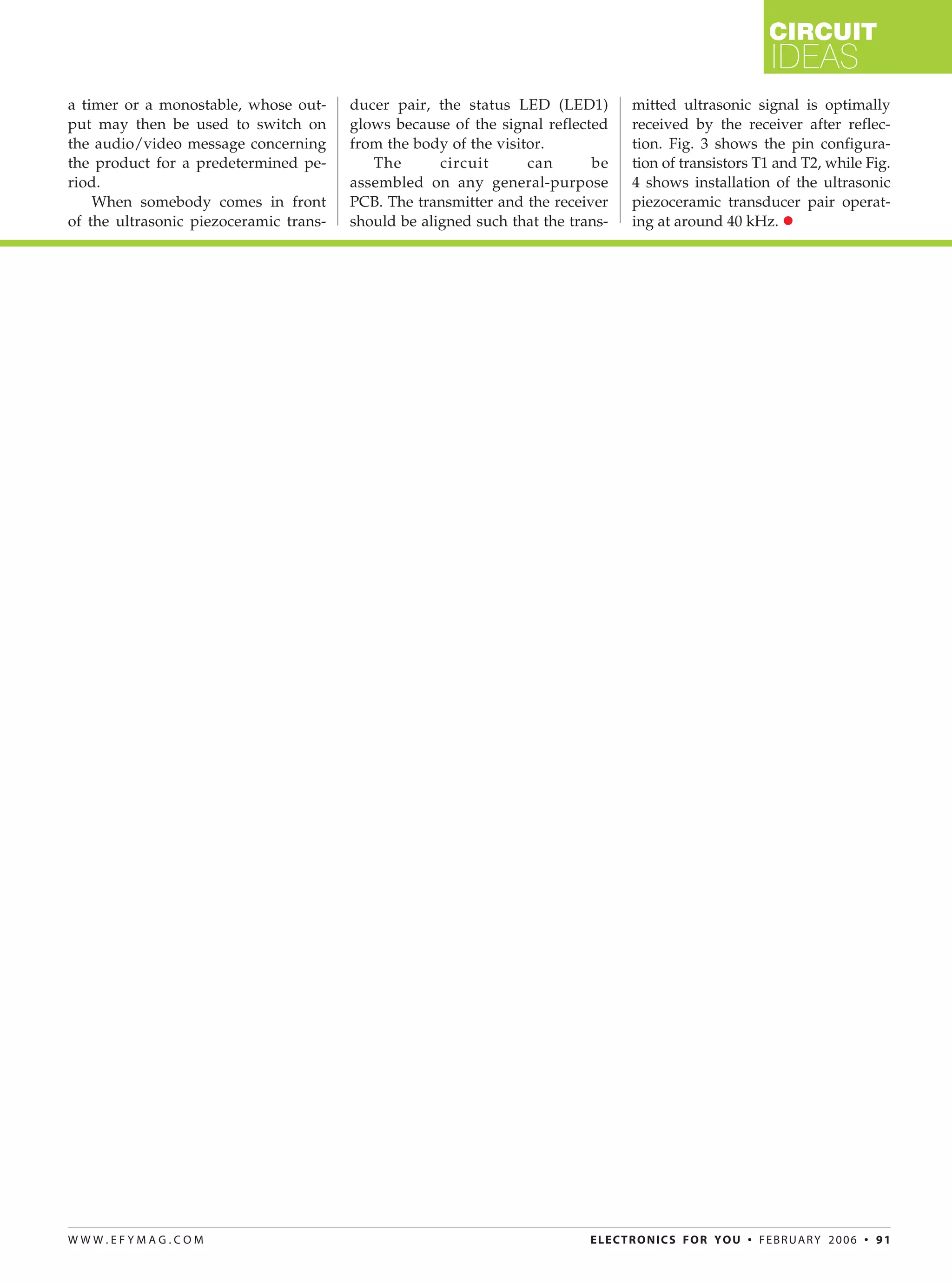 AUTOMATIC DOORBELL WITH OBJECT DETECTION USING ULTRA SONIC TRANSMITTER ...