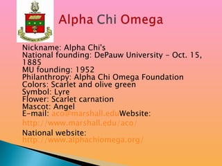 Marshall Sororities | PPT | World/International Music | Music