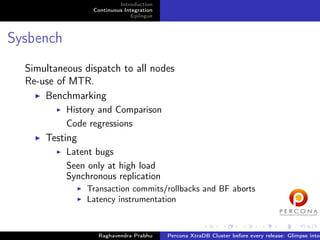 Percona XtraDB Cluster before every release: Glimpse into CI testing | PDF