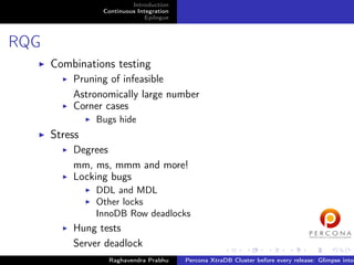 Percona XtraDB Cluster before every release: Glimpse into CI testing | PDF