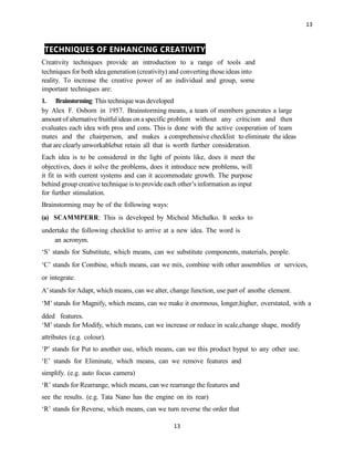 Creativity and Innovations -FY - II sem. | PDF