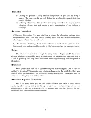 Creativity and Innovations -FY - II sem. | PDF