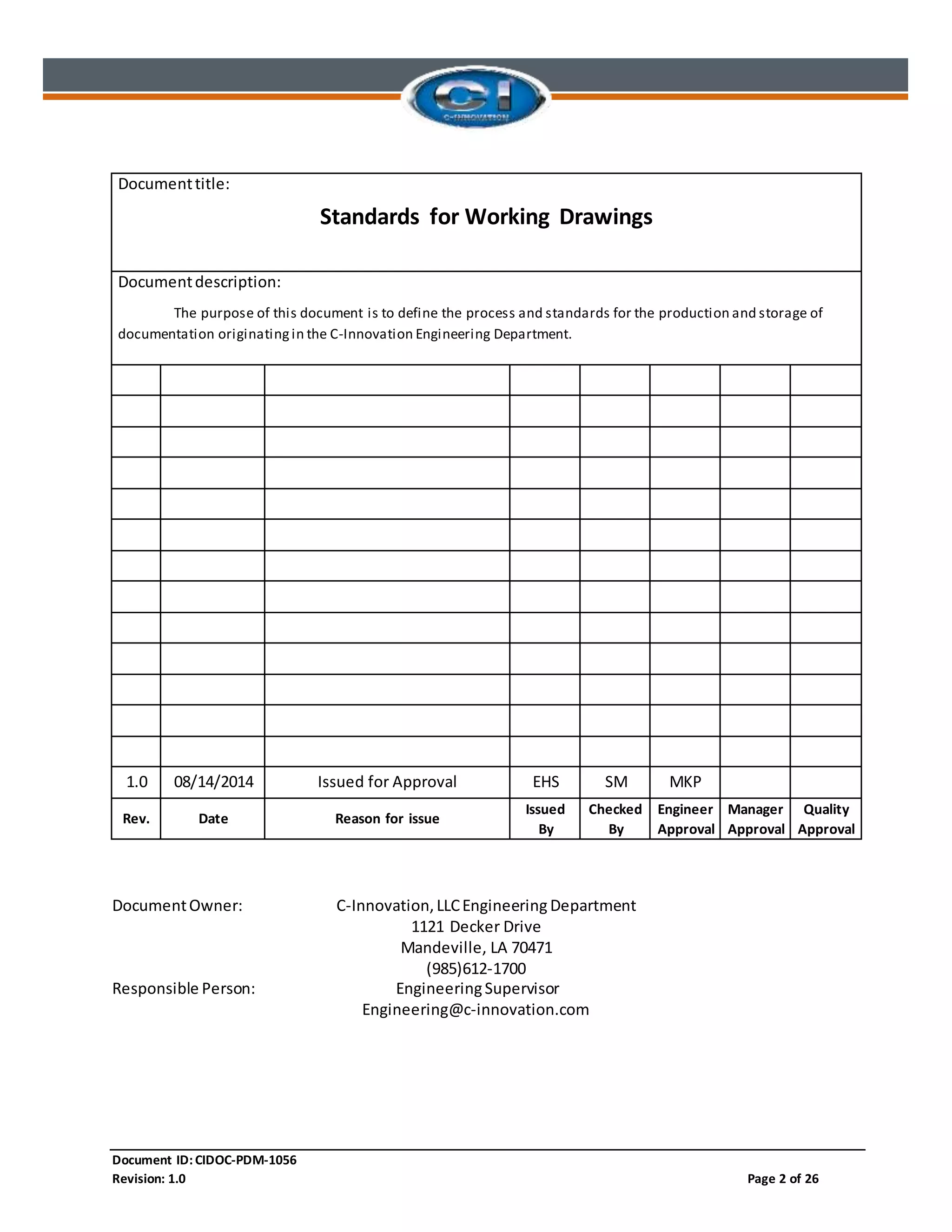 Standards for Working Drawings | DOCX