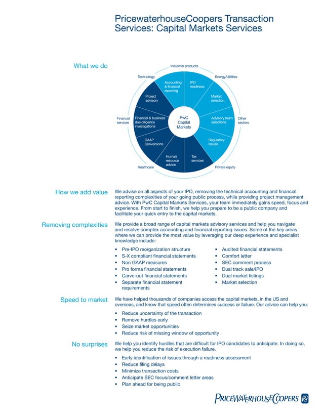 Capital Markets Services | PDF | Private Equity | Business Banking ...
