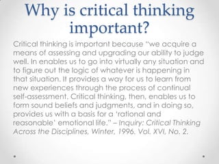 Ci 350 critical thinking presentation | PPT