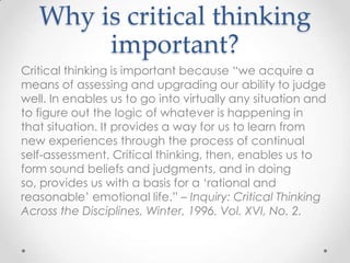 Ci 350 critical thinking presentation revised | PPT