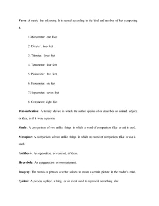 Ci350 poetic devices handout | PDF